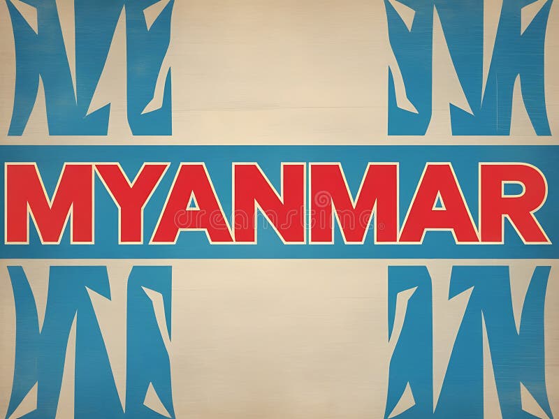 Myanmar Nation Artistic Textual Representation Design Stock Image ...
