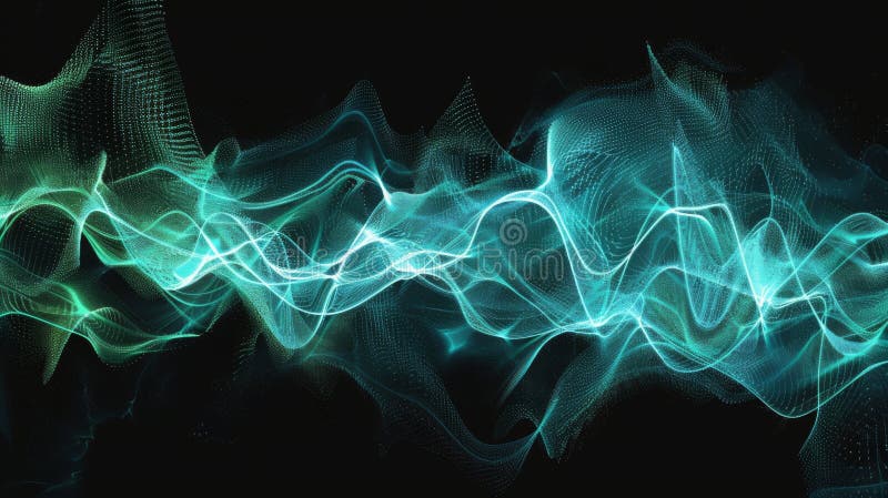 An Artistic Representation of Neon Audio Waveforms that Stretch and ...
