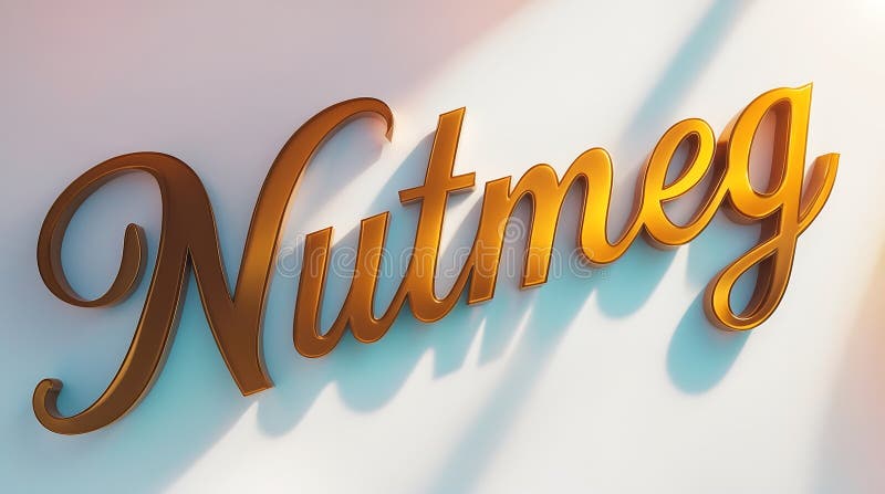 Artistic Representation of Nutmeg in Elegant Typography on a Light ...