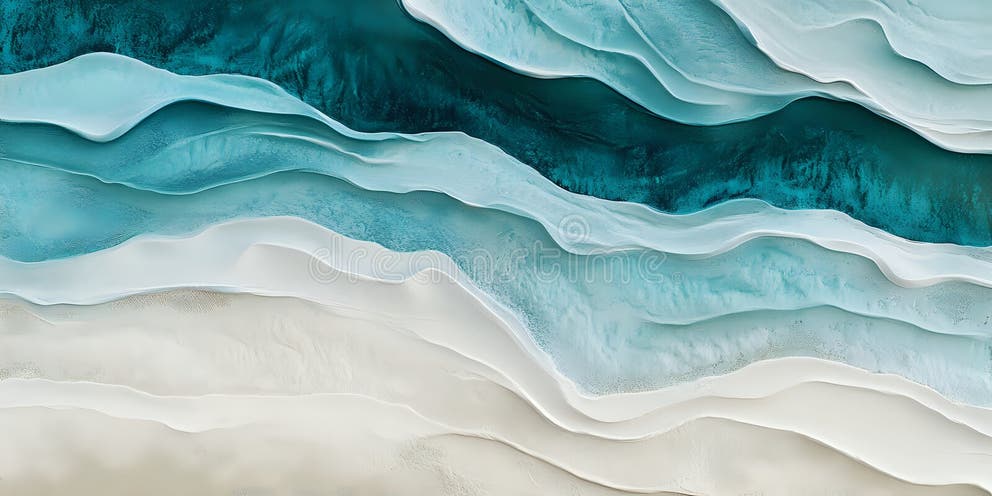 Artistic Ocean Textures with Sand Ripples Blending into Frothy Water ...