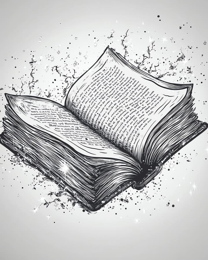 Artistic Representation of an Open Book with Dynamic Splashes ...