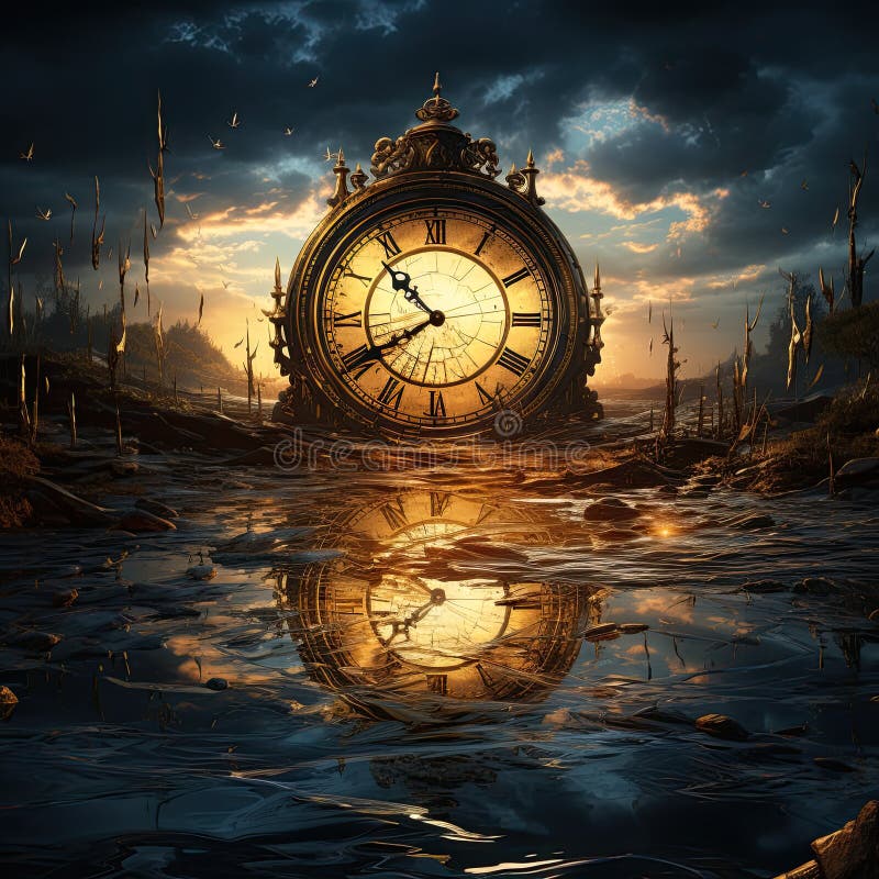 Artistic Representation of the Passage of Time and Clock. Stock ...