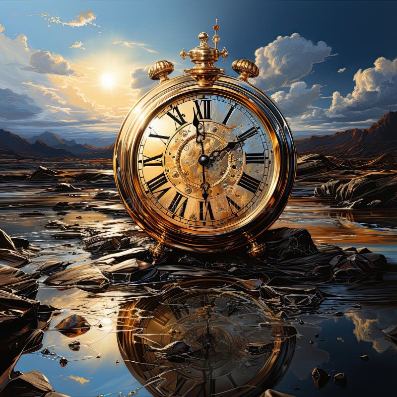 Artistic Representation of the Passage of Time and Clock. Stock ...