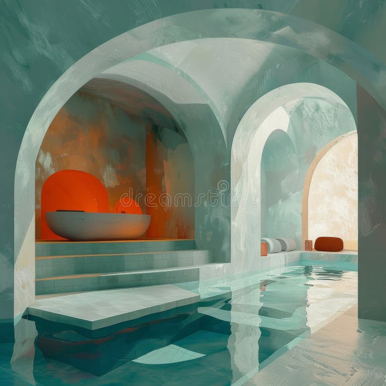 Artistic Representation of a Peaceful Spa Setting through Abstraction ...