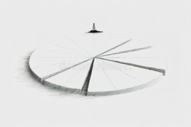 Artistic Representation of a Pie Chart with an Oil Rig, Symbolizing ...