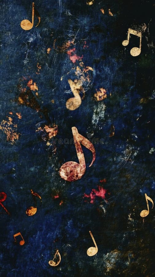 Artistic Representation of Rustic Musical Notes Flying Stock ...