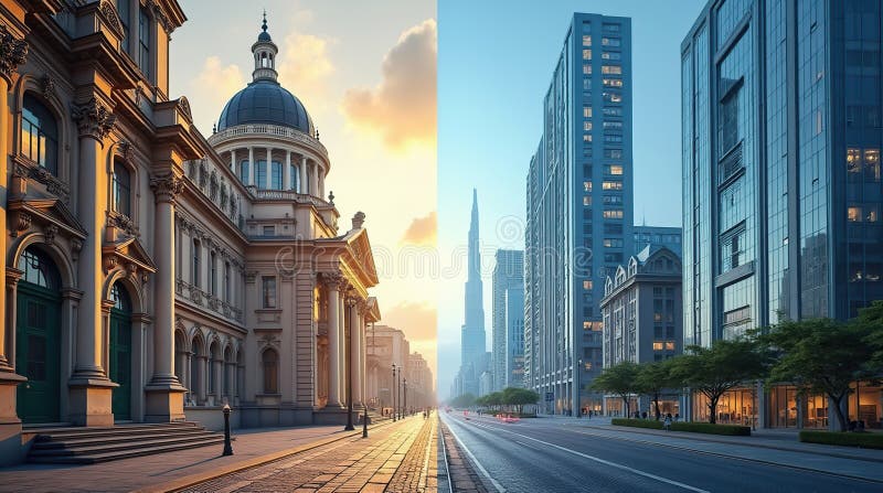Contrast between Classic and Modern Architectural Styles in Urban ...