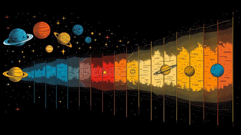 Artistic Representation of the Solar System with Color Spectrum ...