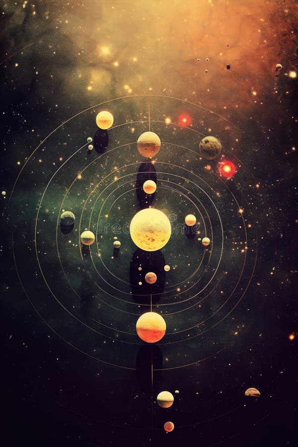 An Artistic Representation of the Solar System with Orbits and Planets ...