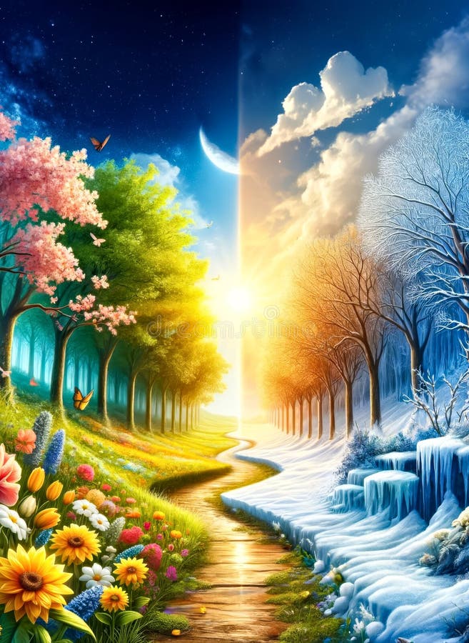 Winter Spring Transition Stock Illustrations – 877 Winter Spring ...