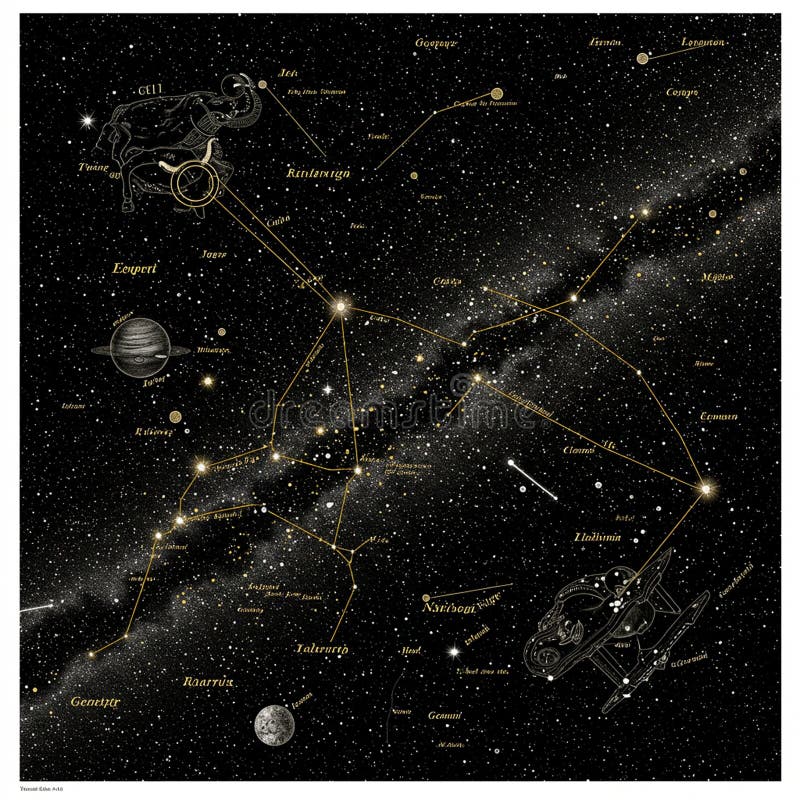An Artistic Representation of a Star Map with Imaginary Constellations ...