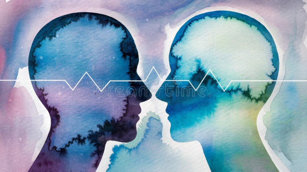 Artistic Representation of Thought Communication Stock Image - Image of ...