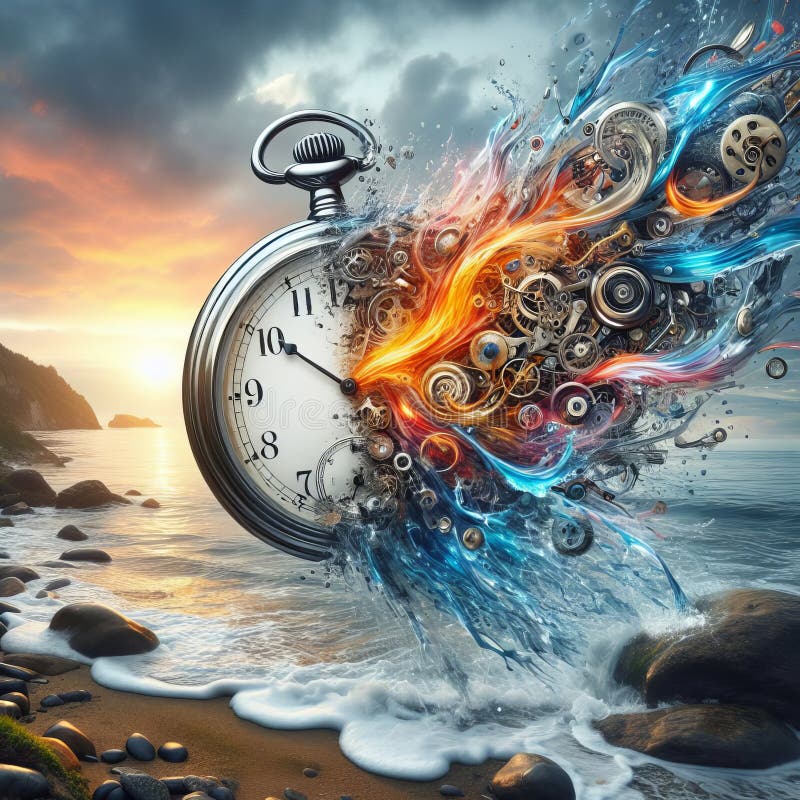 Artistic Representation of Time Melting Stock Image - Image of ...