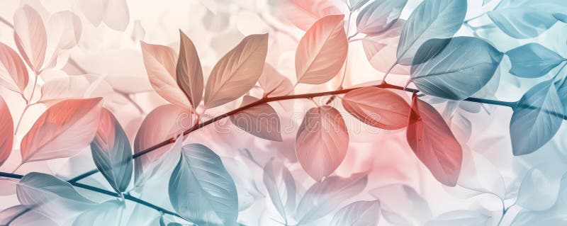 Artistic Representation of Translucent Leaves with Pastel Gradient ...