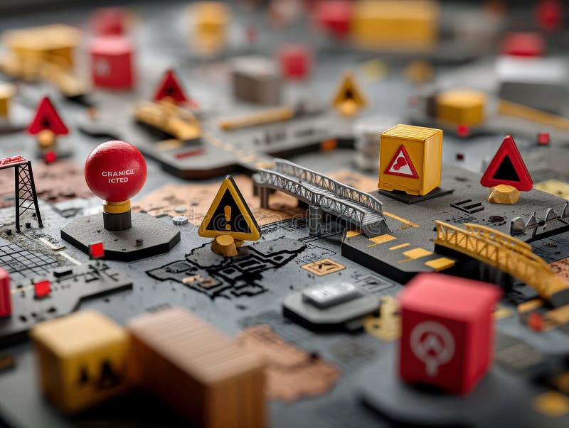 An Artistic Representation of an Urban or Industrial Area, Showcasing ...