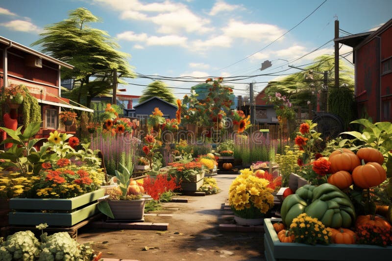 Artistic Representation of a Vibrant Community Stock Illustration ...