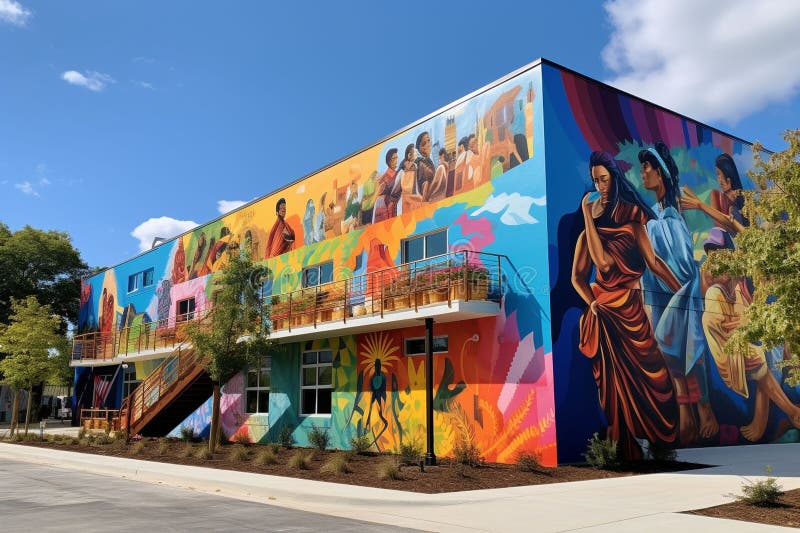 Artistic Representation of a Vibrant Community Stock Illustration ...