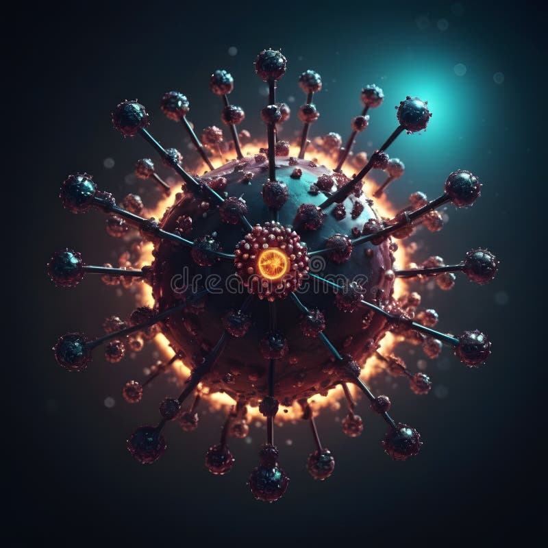A Computer Generated Image of a Group of Viruses Floating in the Air ...