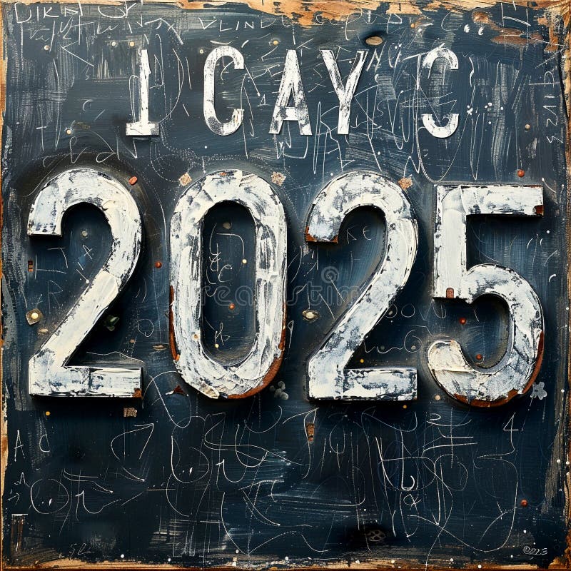 Artistic Representation of a Weathered 2025 Sign with Creative Graffiti ...