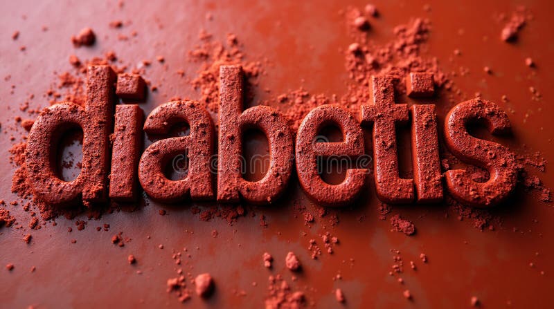 Close-up of Diabetes Text Made from Red Clay Texture Stock Illustration ...