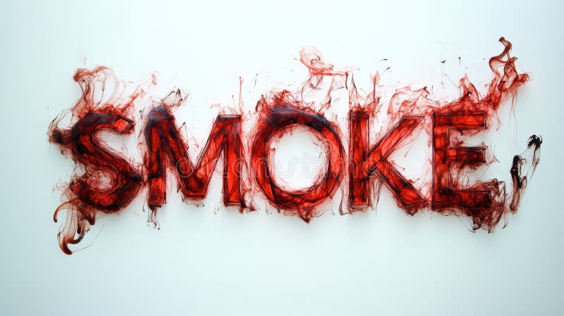Artistic Representation of the Word Smoke Created with Swirling Red ...