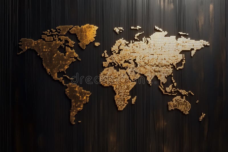 An Artistic Representation of a World Map Created Using Binary Code ...