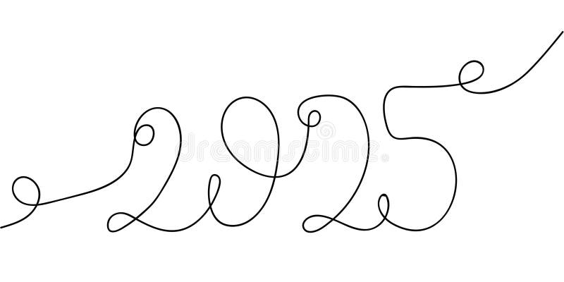 Artistic Representation of the Year 2025 Created with a Continuous ...