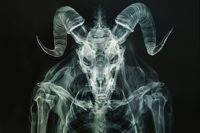X-ray of a Skeletal Demon Haunting, Halloween Stock Illustration ...