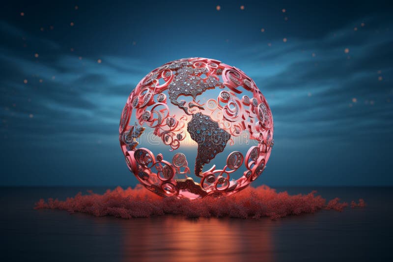 Artistic Representations of the Global Symbol of Stock Illustration ...