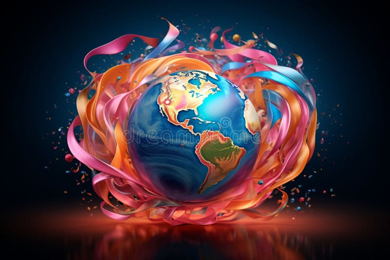 Artistic Representations of the Global Symbol of Stock Illustration ...