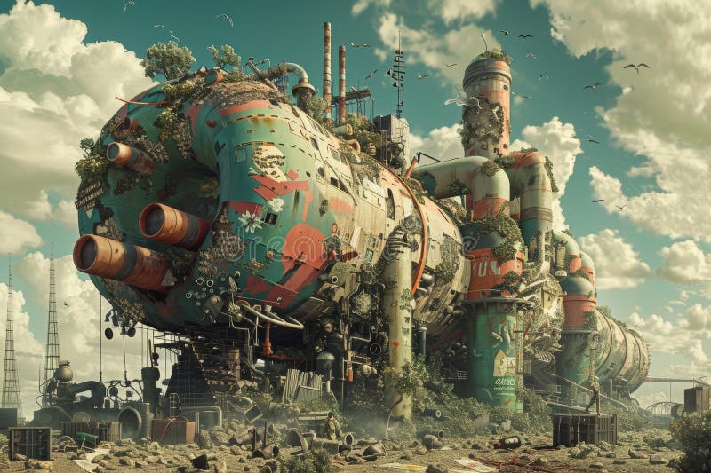 Artistic Repurposing of Waste into Surreal Structures Stock ...