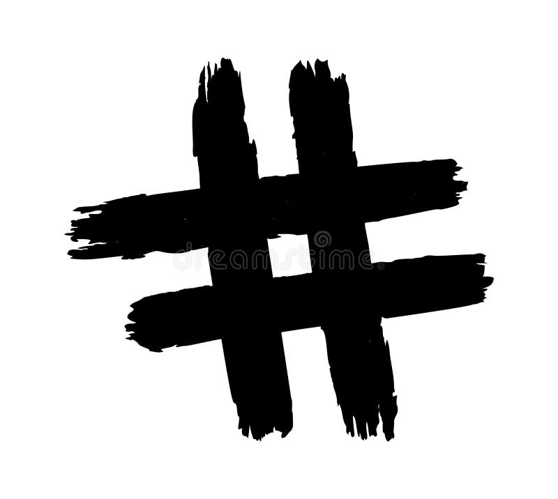 Artistic Rough Drawing Hashtag Stroke Stock Vector - Illustration of ...