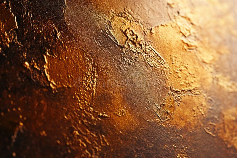 Artistic Rust Texture Painting with Gold and Bronze Hues Stock Image ...