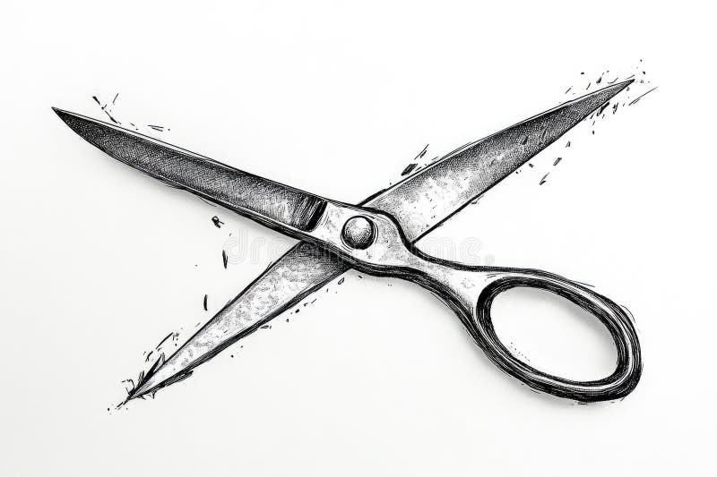 AI-Generated Scissor Sketch Stock Illustration - Illustration of modern ...