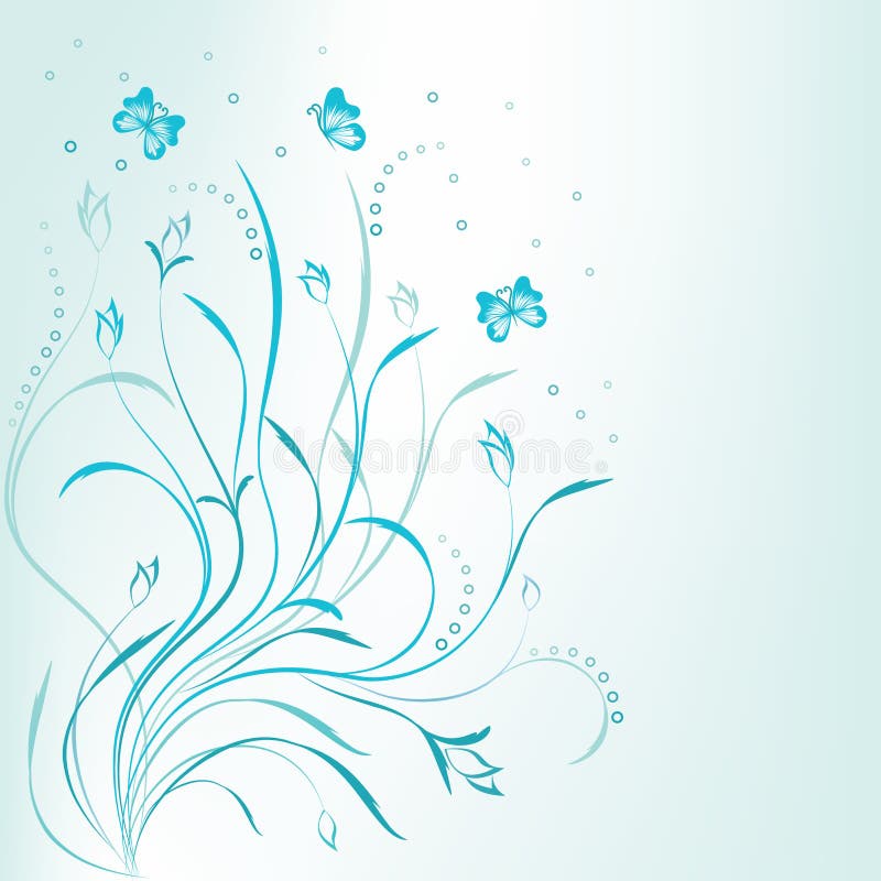 Artistic Scroll Blue Floral Design Royalty Free Stock Photo - Image ...