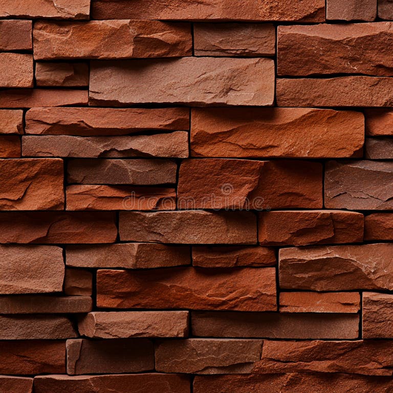 Artistic Seamless Pattern of Red Stone Bricks, Showcasing Texture and ...