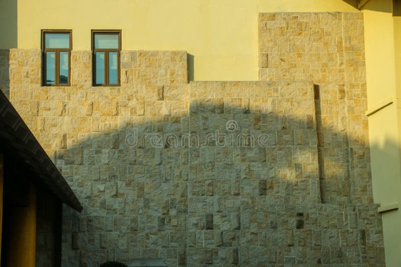 Artistic Sense of Architectural Walls Under Light and Shadow Stock ...