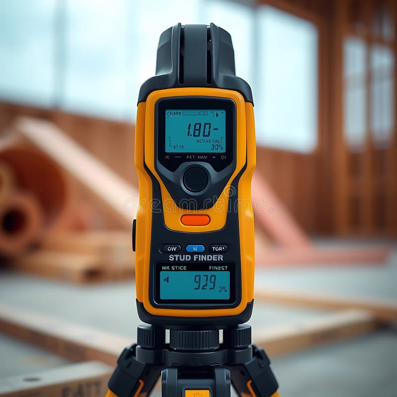 An Artistic Shot of a Digital Stud Finder with a Blurred Background of ...