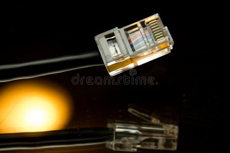 Artistic Shot of an Ethernet Cable and Its Reflection Stock Photo ...