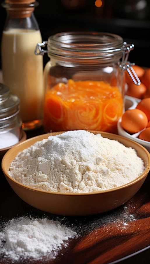 Artistic Shot of a Rolling Pin Dusted with Flour, Surrounded by ...