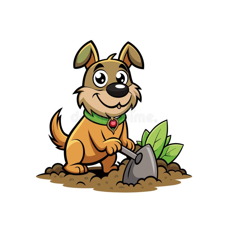 Artistic Sketch of Digging Dog Stock Illustration - Illustration of ...