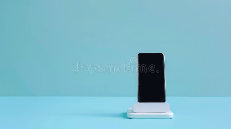 Artistic Smartphone Stand on a Powder Blue Background with Abundant ...