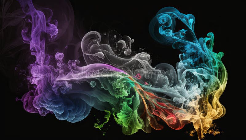 Artistic Smoke Colorful Backgrounds. Generative Ai Stock Illustration ...
