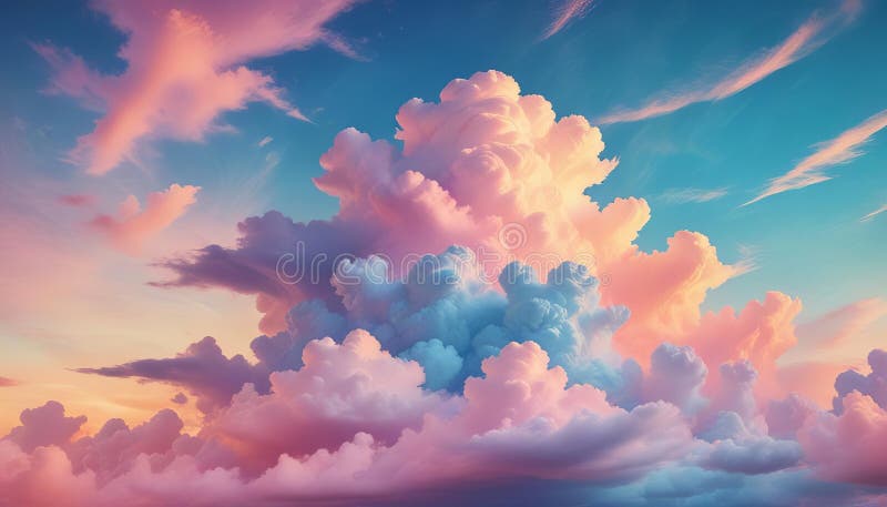 Artistic Soft Cloud and Sky with Grunge Paper Texture Stock ...