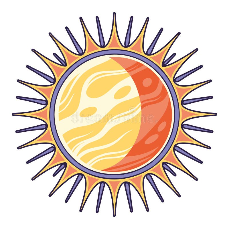Artistic Solar System Sun stock vector. Illustration of cosmic - 358033836