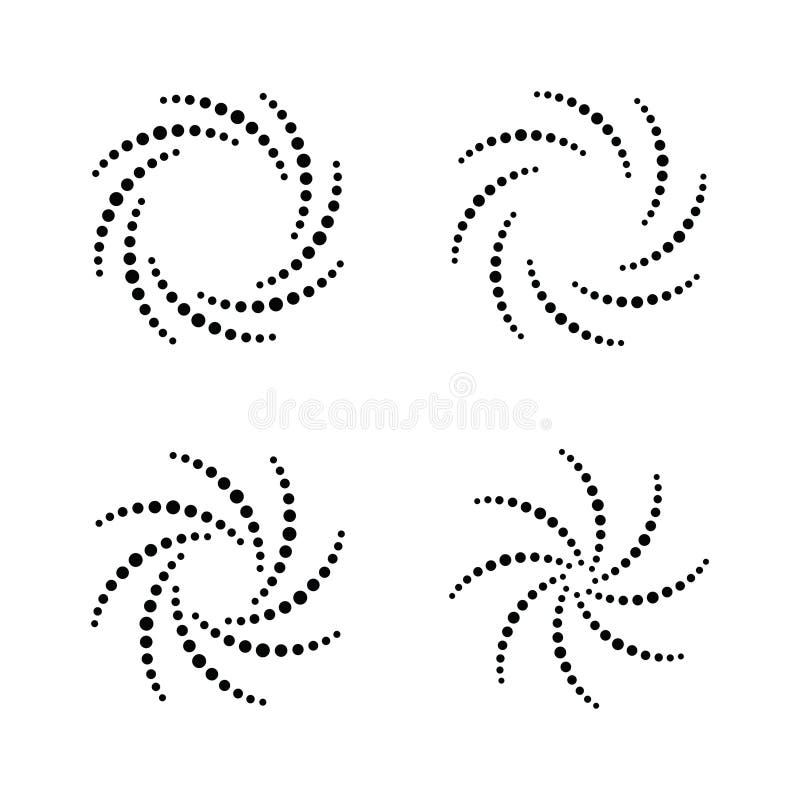 Artistic Spiral Circle Line Isolated Flat Style Stock Vector ...