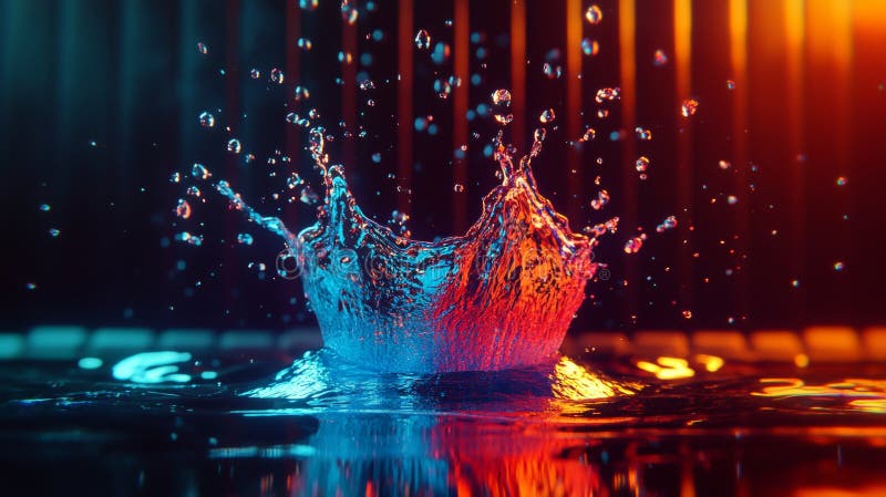 Artistic Splash of Color Vibrant Water Droplets Merging in a Dynamic ...