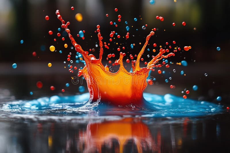 An Artistic Splash Effect Rendered on a Black Background for Dramatic ...