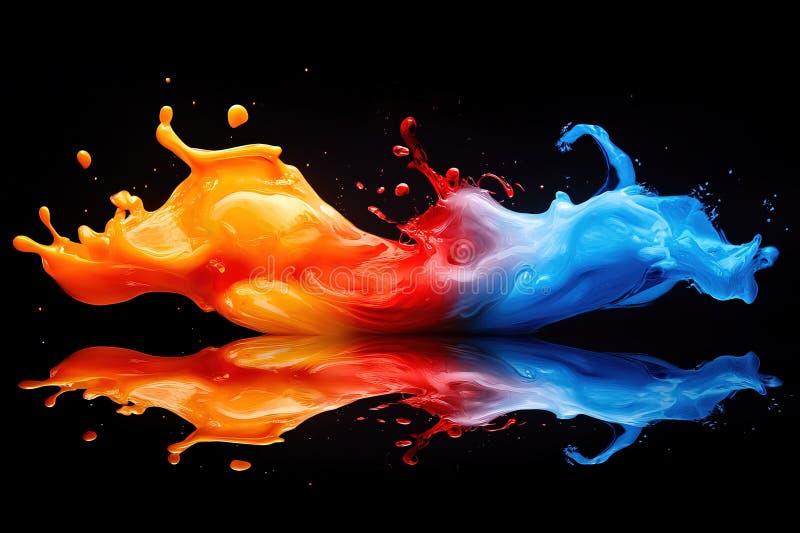 An Artistic Splash Effect Rendered on a Black Background for Dramatic ...