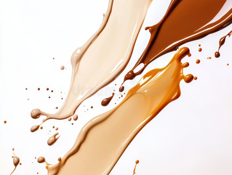 Artistic Splashes of Foundation Makeup in Diverse Skin Tones Creating ...
